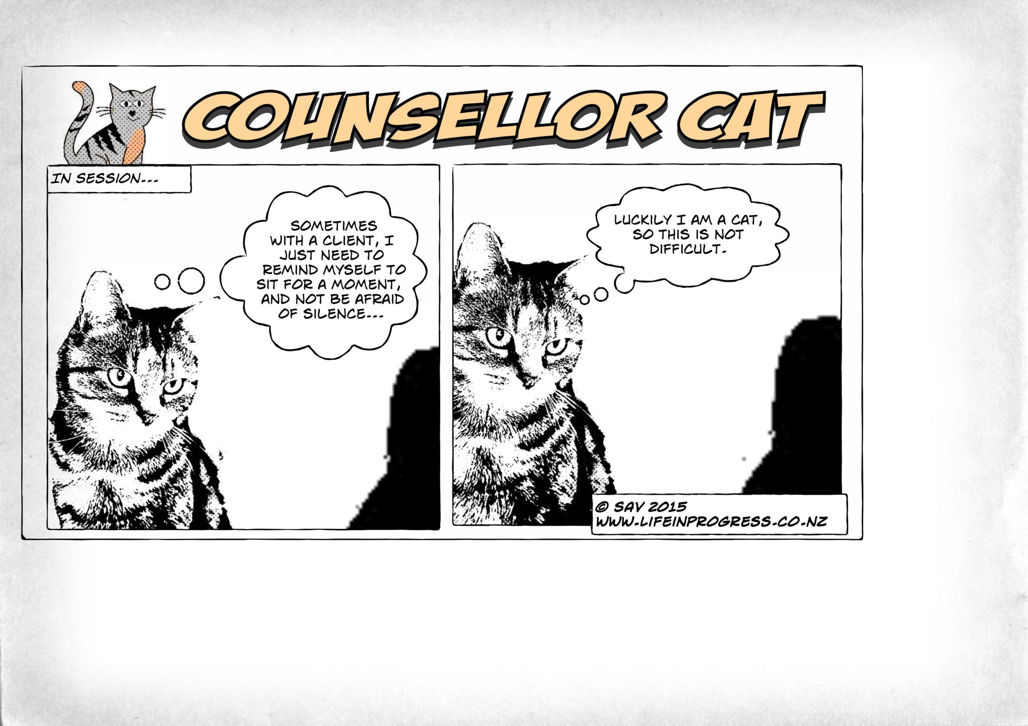 Counsellor Cat Cartoons - Life In Progress - Auckland Counselling